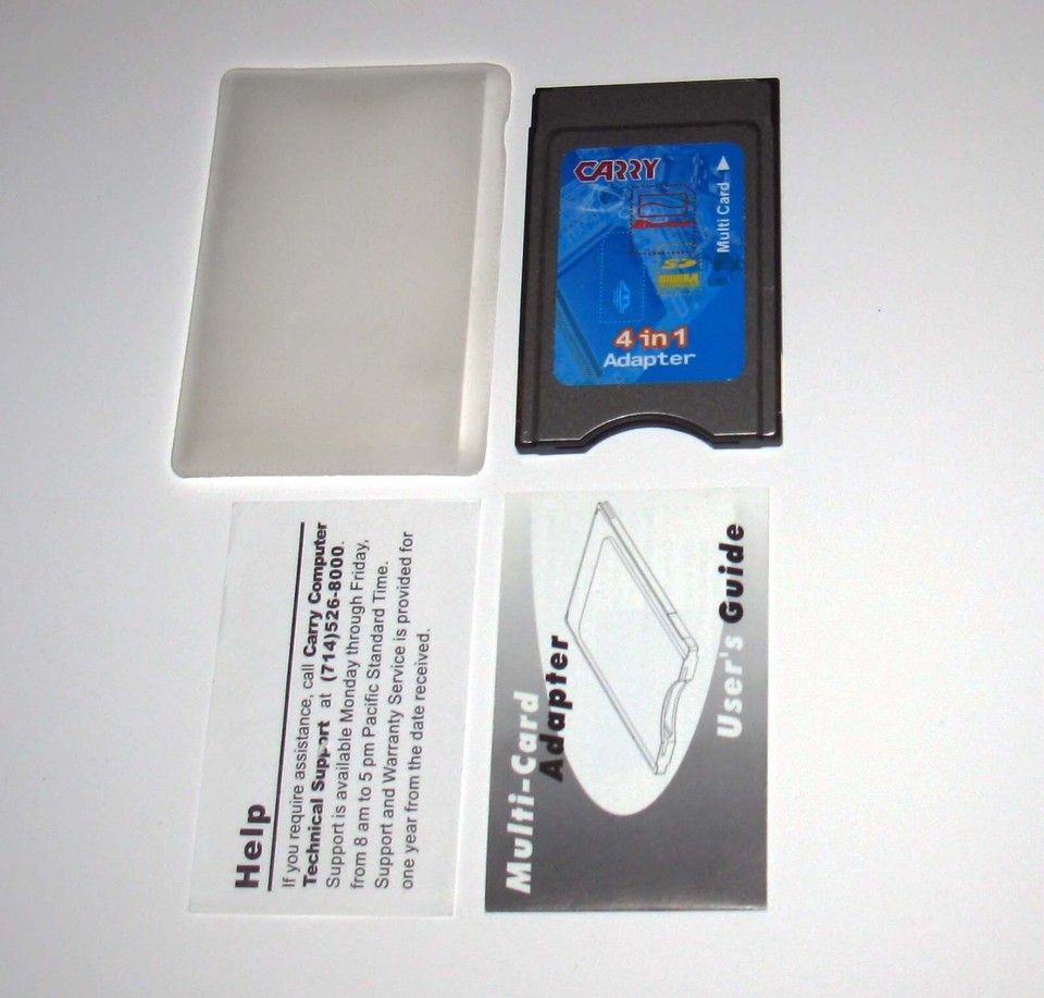 Carry 4-in-1 PCMCIA Digital Media Adapter SmartMedia Memory Stick SD ...