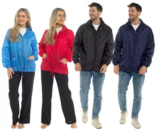 Adult Men's Women Shower & Wind Resistant Anorak Parka Coat Pac A Mac ...