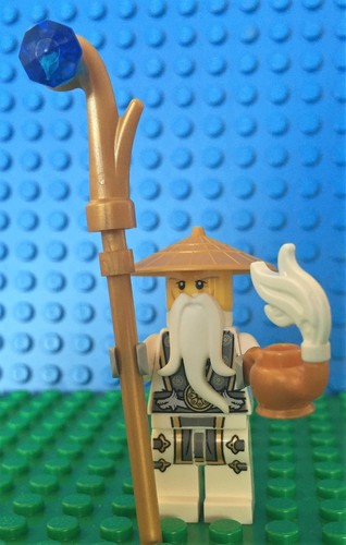 Lego SENSEI WU Battle Master minifig Ninjago White Tea 70734 Sensai Woo ...
