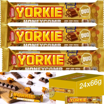 Yorkie Chocolate Honeycomb Milk Chocolate DUO Bar 66g & Full Box ...