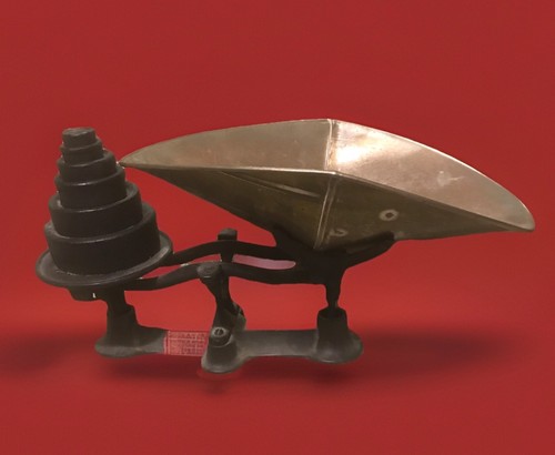 Antique Cast Iron Balance Scale With Weights And Pan Kitchen Gold Trade ...