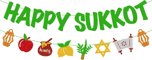 Happy Sukkot Banner Sukkah Party Decoration for Jewish Holiday ...