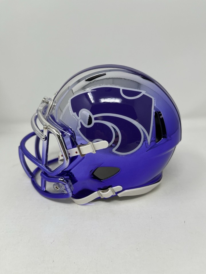 K-State Wildcats custom 2 tone CHROME riddell mini helmet | eBay