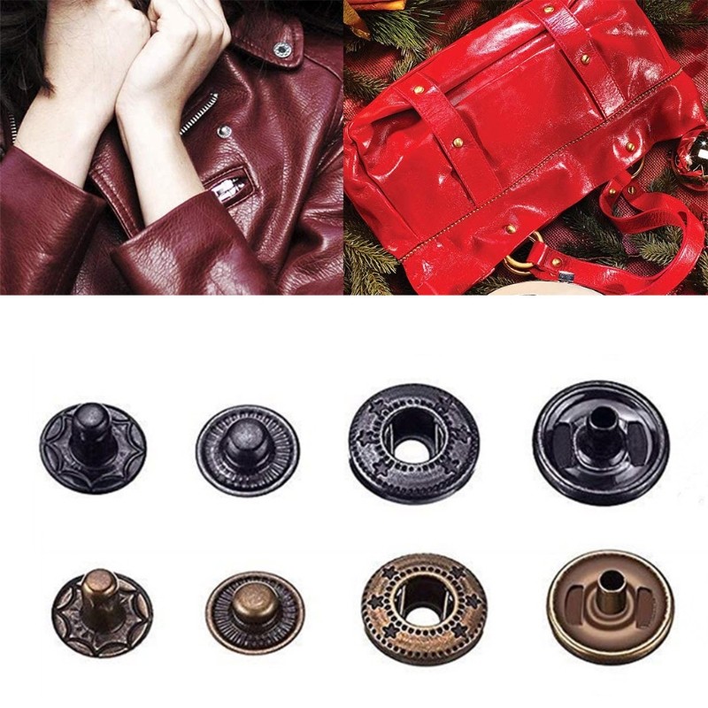 120 Sets Sewing Snaps Leather Snap Fasteners Kit Metal Button Snaps ...