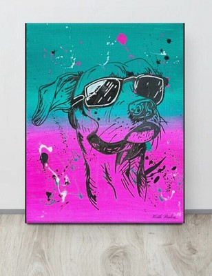 Cool Dawg–20x16 Original Acrylic Pop Art Dog Painting | Signed | Street ...