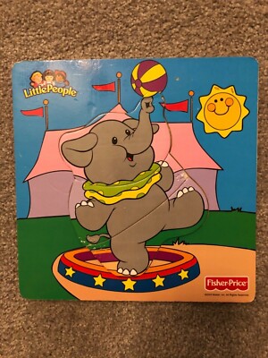Fisher Price Puzzle little people Cute Vintage ELEPHANT play and learn ...