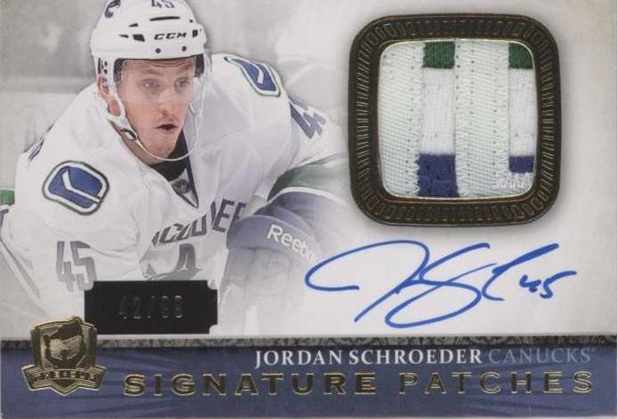2013-14 Upper Deck The Cup - Signature Patches Jordan Schroeder #SP-JO ...