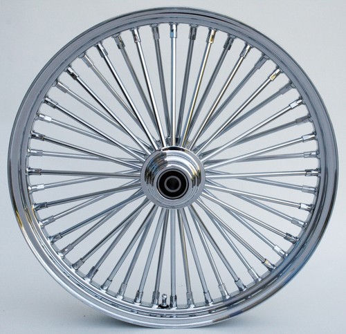 Chrome 48 King Spoke 21" x 2.15" Single Disc Wheel for Harley Dyna FXR ...
