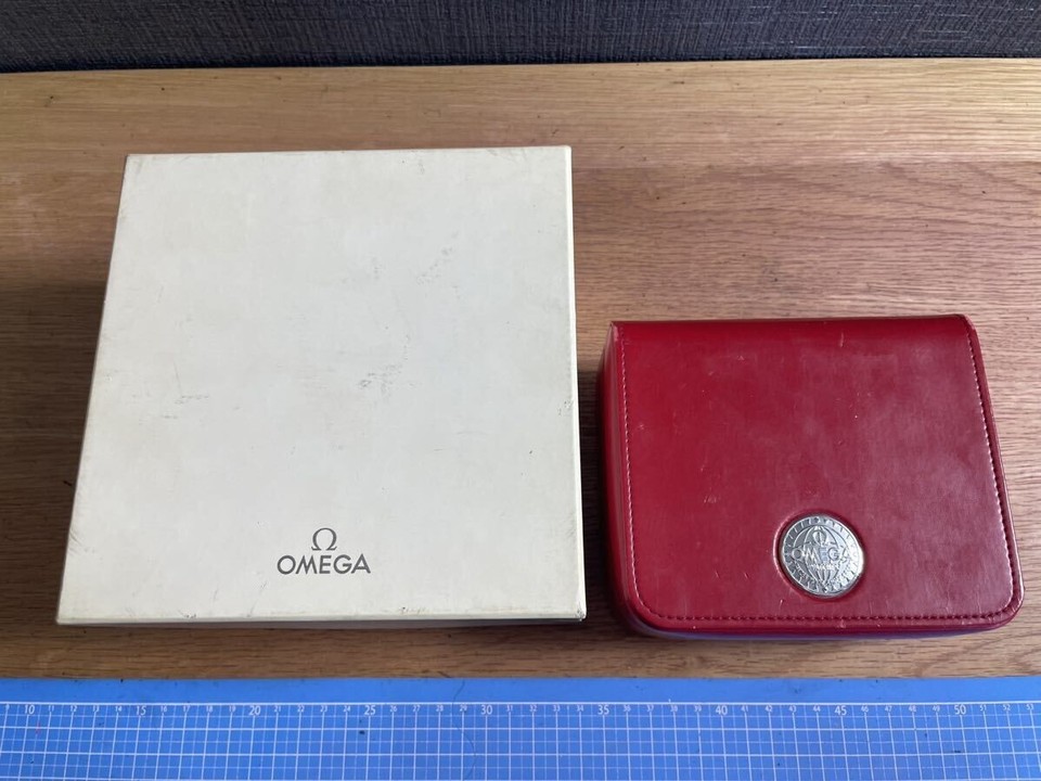 VINTAGE GENUINE OMEGA Speedmaster Seamaster watch box case wood red ...