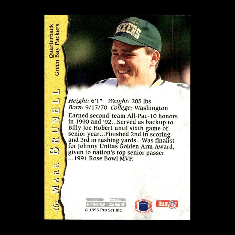 Mark Brunell 1993 Pro Set Rookie Green Bay Packers #162 R327F 85 | eBay