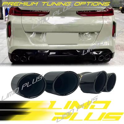 Gloss Black Exhaust Tips Replace for BMW X5 G05 X6 G06 X7 G07 40i ...