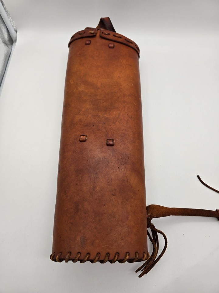 Traditional Leather Bow Quiver 18 Inches, Brown Leather Laced Handmade ...