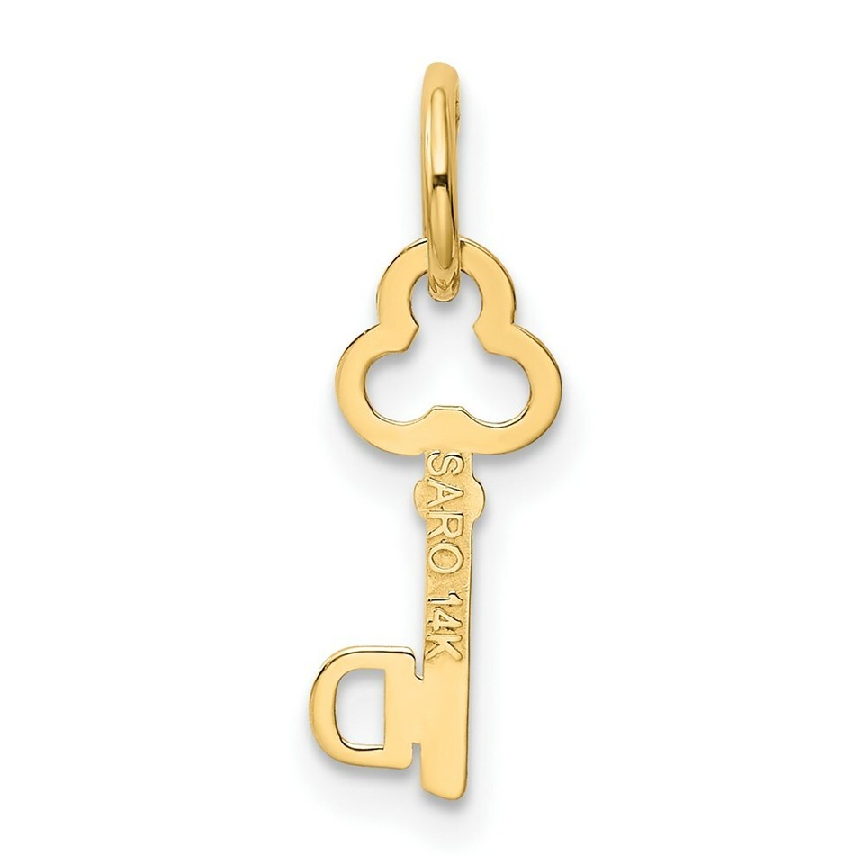 14k Yellow Gold Initial Letter D Key Charm Pendant 0.75" | eBay