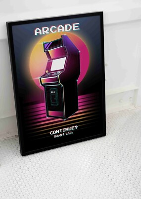 RETRO GAMING ARCADE GAMER GAME OVER POSTER VINTAGE PRINT IMAGE A3 A4 ...