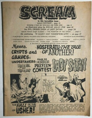 SCREAM #3 (1973) Skywald Comics B&W horror magazine (coverless) | eBay