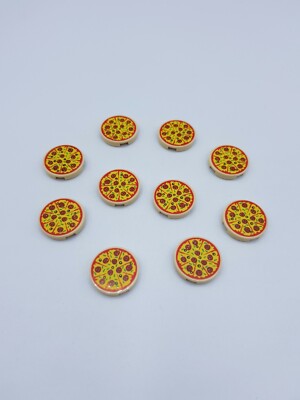 LEGO LOT 10 X PIZZA PEPPERONI ROUND TILE 2X2 REF 29629 / 6174830 *NEUF ...