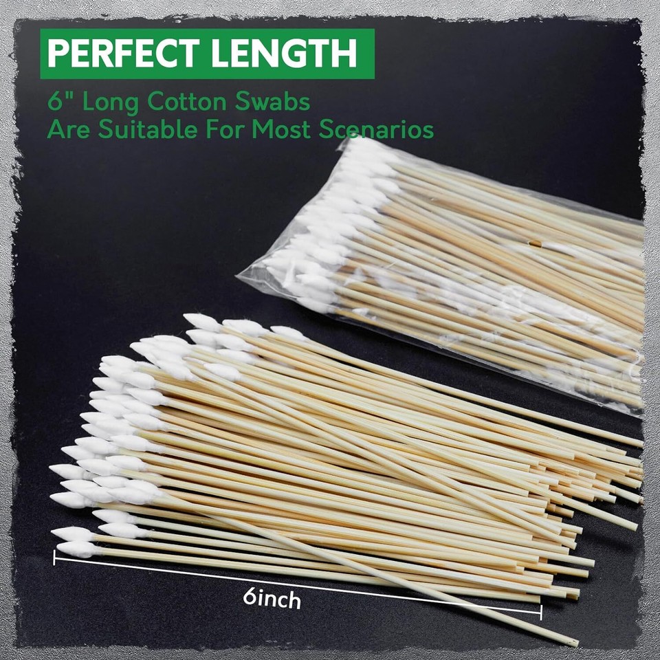 1000 PCS Gun Cleaning Swabs 6 Inch Long Cotton Swab Lint Free & Highly ...