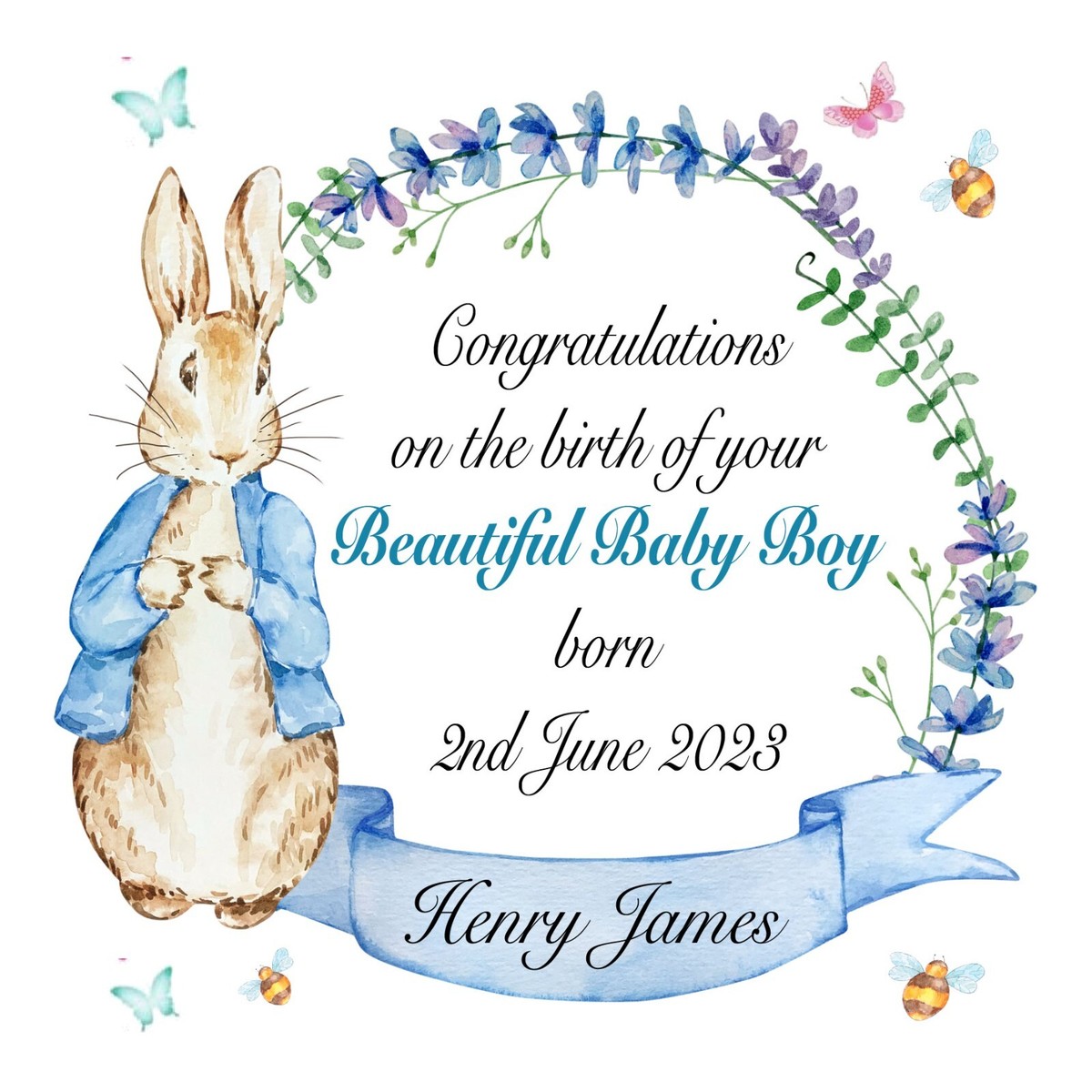 Printable Baby Boy Card
