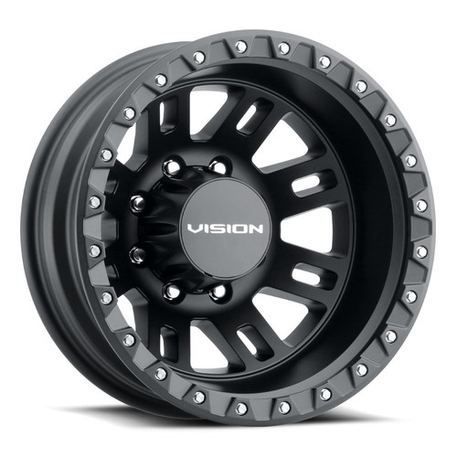 1 New 17x6.5 Vision 408 Manx 2 Dually Satin Black 8x170 ET-143.35 Wheel ...