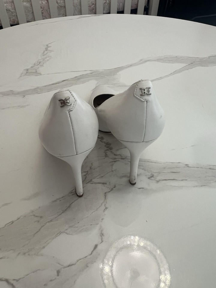 Sam Edelman White Stiletto Heels Pointed Toe High Heel Pumps Size 7 | eBay