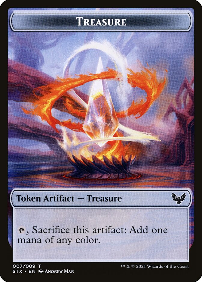 MTG Magic the Gathering Token - Treasure (7/447) Strixhaven School of ...