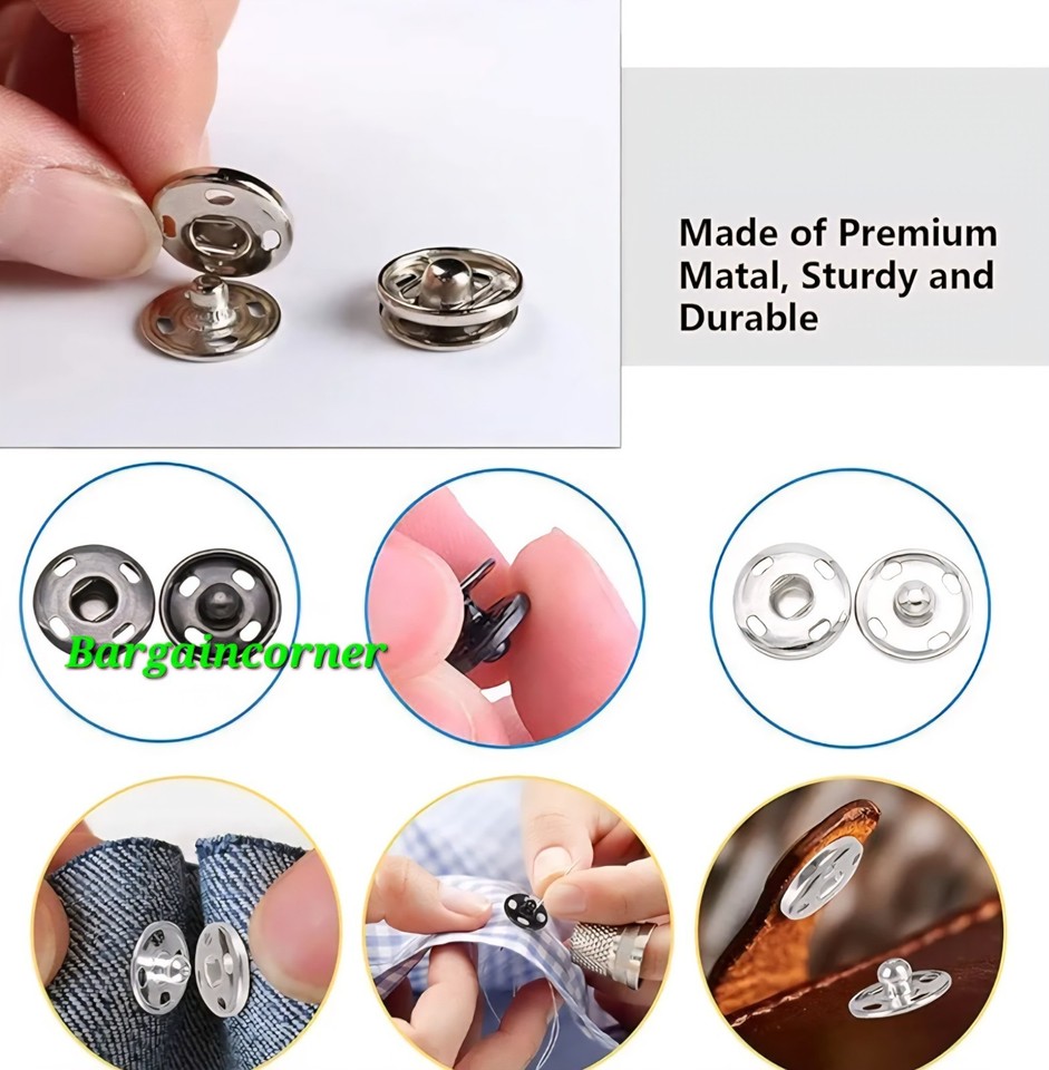 Buttons Snap Fastener (SH) Titch Button Press Studs Poppers SewOn Stud Small 7mm | eBay UK