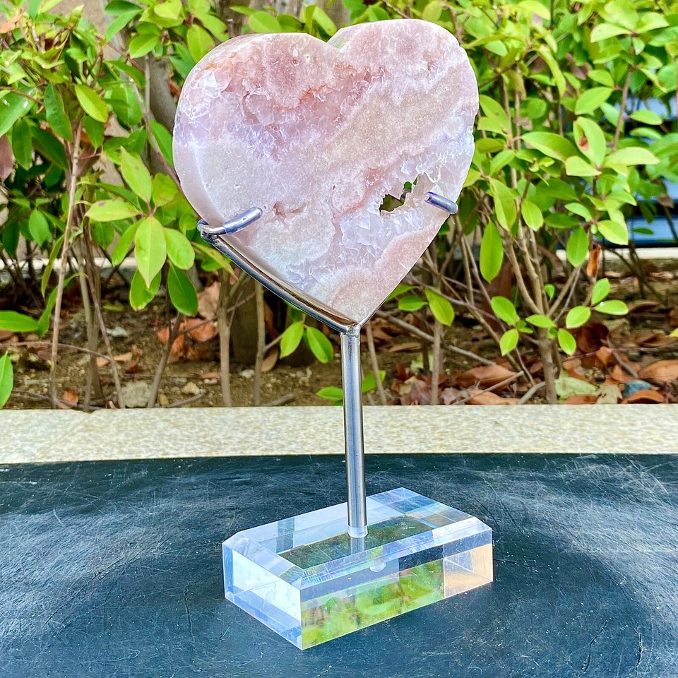 427G Rare Pink & Purple Crystal Slice - Natural Gemstone Collectible ...