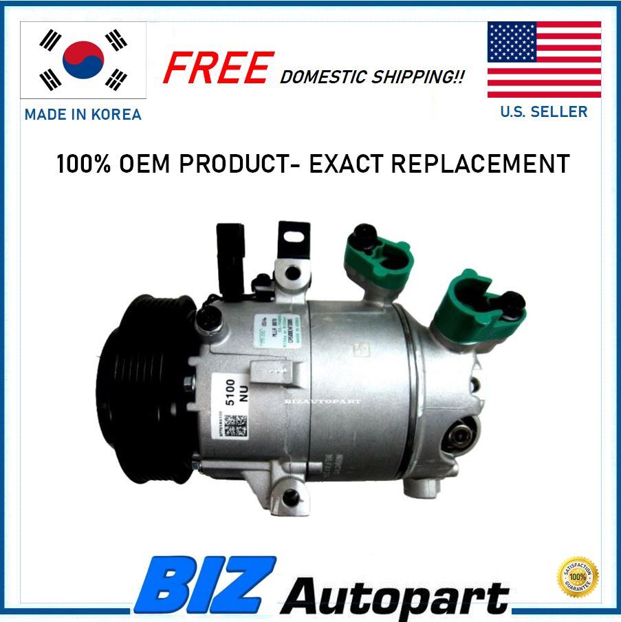 GENUINE A/C COMPRESSOR W/CLUTCH FOR 13-17 ELANTRA GT 14-18 FORTE OE ...