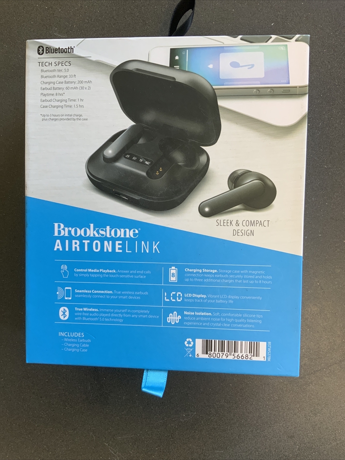 Brookstone AIRTONELINK TRUE WIRELESS EARBUDS Bluetooth SUPERIOR SOUND ...