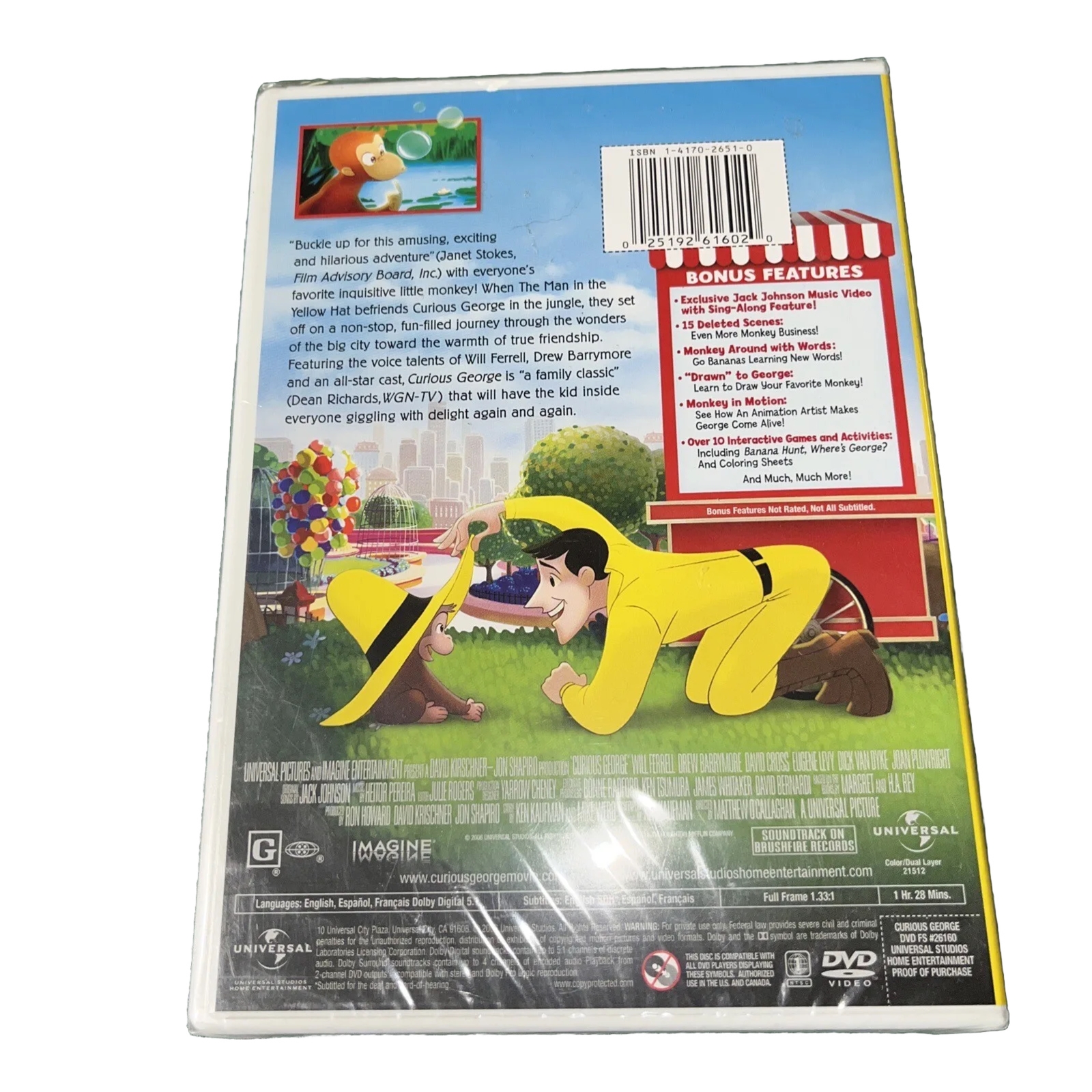 Curious George Full Screen DVD 2006 Will Ferrell Frank Welker Brand New ...