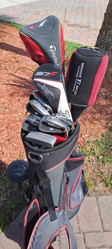 Golf Men's Set 11 Clubs RH TOP FLITE black Red Stand Bag, Irons Hybrids ...