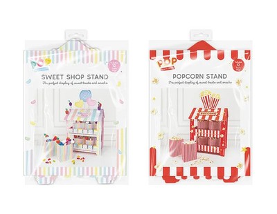 Party Snack Stands – 2 Assorted Designs: Popcorn Stand & Sweet Shop ...