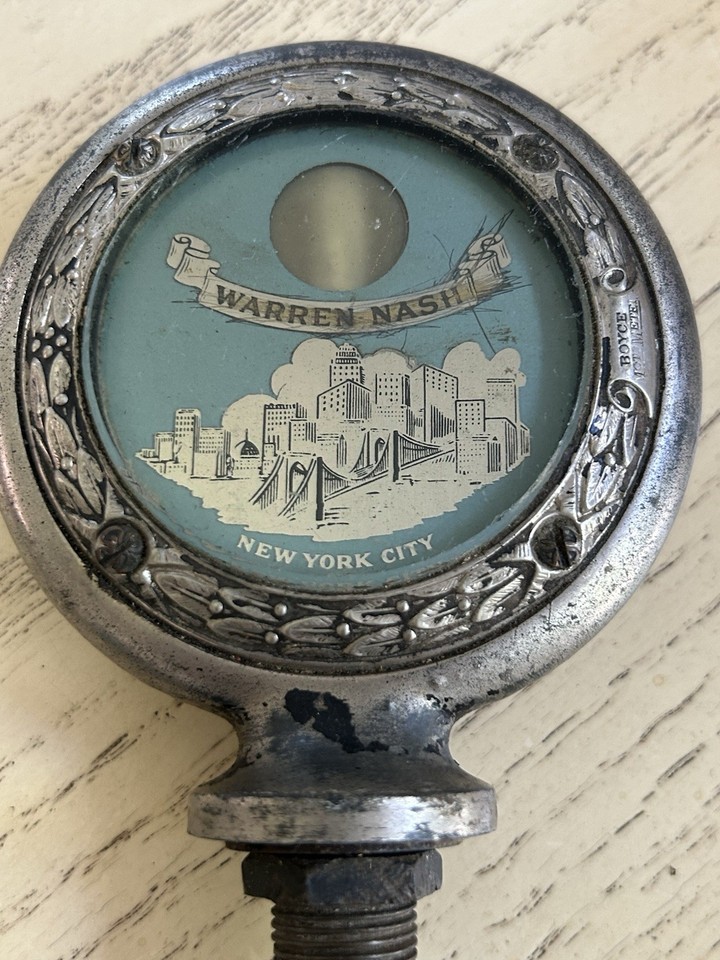 1920 Nash New York City MOTOMETER Radiator Gauge Badge Emblem Ornament ...