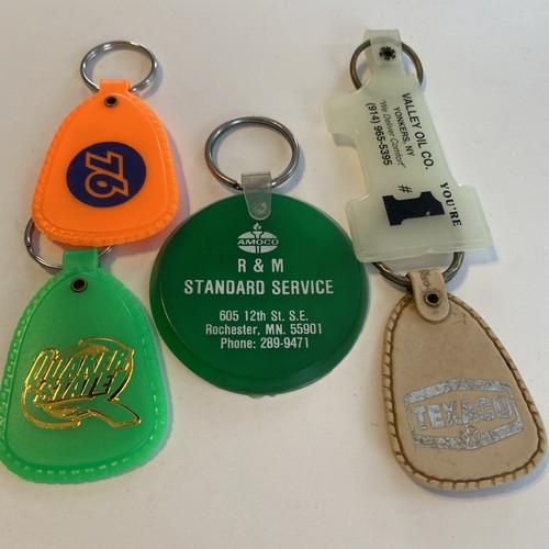 Vintage Gas Oil Keychain Fob Lot Texaco 76 Quaker State Amoco Dealer ...