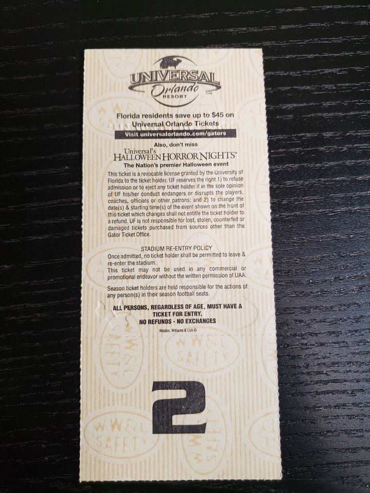 Florida Gators VS South Florida Football Ticket Stub 9/11 2010- 1st ...
