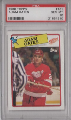 Adam Oates 1988 Topps PSA 10 Gem Mint Graded Card Detroit Red Wings HOF ...
