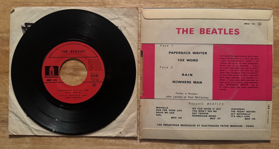 45 7" FRENCH EP THE BEATLES ODEON MEO 119 PAPERBACK WRITER | eBay