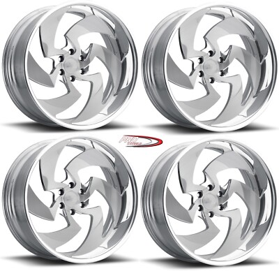 22 BILLET WHEELS RIMS FORGED BRUSHED FACE POLISHED LIP STINGER 6 MAGS ...