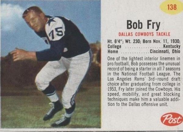 1962 Post - #138 Bob Fry (RC) for sale online | eBay