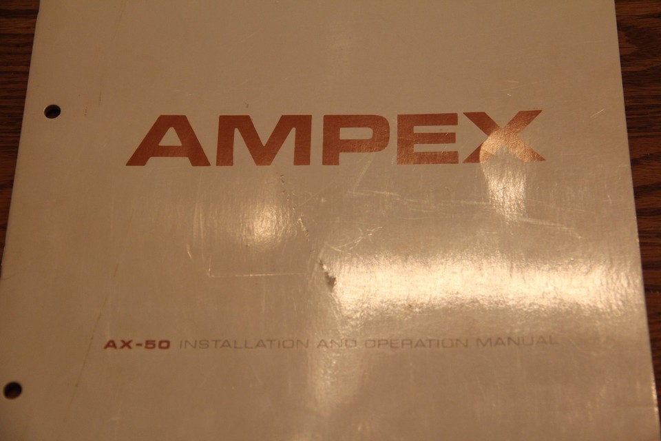 AMPEX AX-50 Operation Manual and Maintenance Manual | eBay