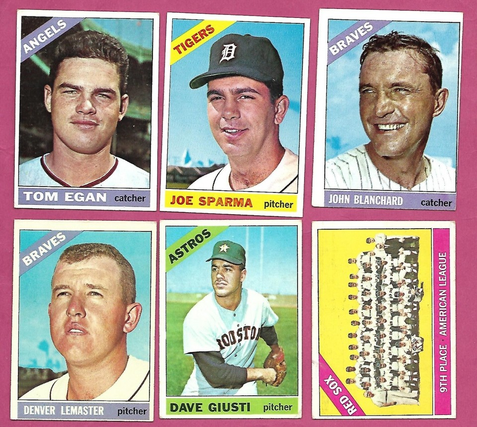 1966 Topps Baseball 46 Card Lot All Differen EX/EX+ No Wax Stains or ...