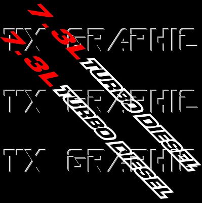 7.3 L CC LITER TURBO DIESEL DECAL STICKER FORD ENGINE F-350 POWERSTROKE ...
