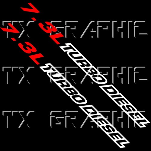 7.3 L CC LITER TURBO DIESEL DECAL STICKER FORD ENGINE F-350 POWERSTROKE ...