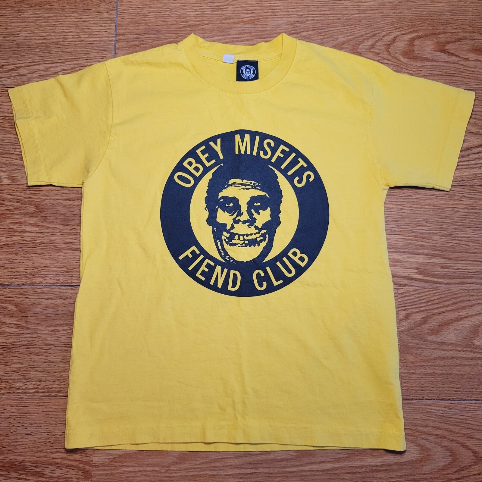 Men s Obey MISFITS Fiend Club Yellow T Shirt Size Sm Gem men-s-obey-misfits-fiend-club-yellow-t-shirt-size-sm-gem