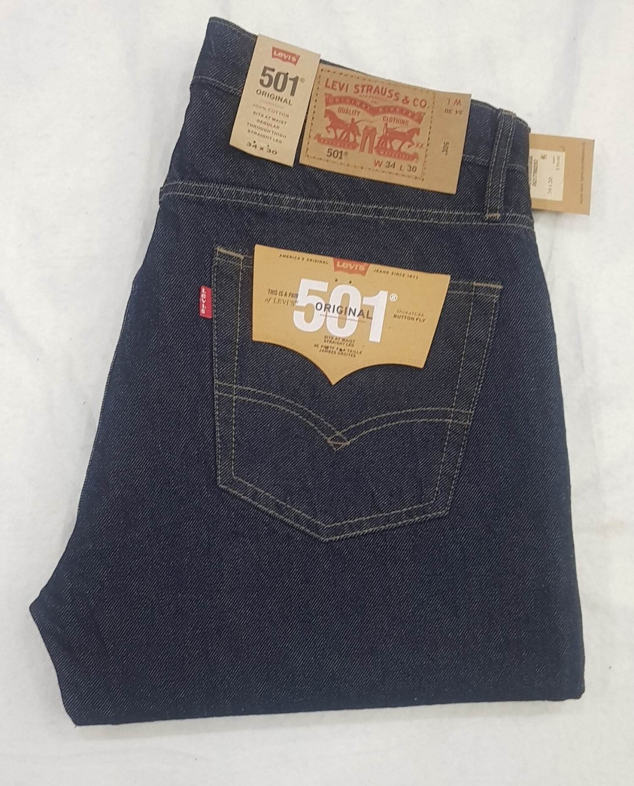 Levis 501 Mens Original Fit Blue Jeans Straight Leg Rinse Wash ...