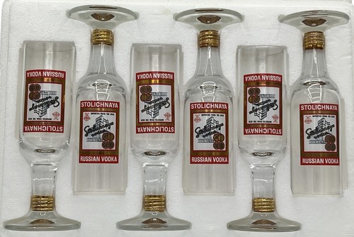 New Stoli Stolichnaya Russian Vodka Set Of 6 Stemmed 4 Cl Shot Cordial ...