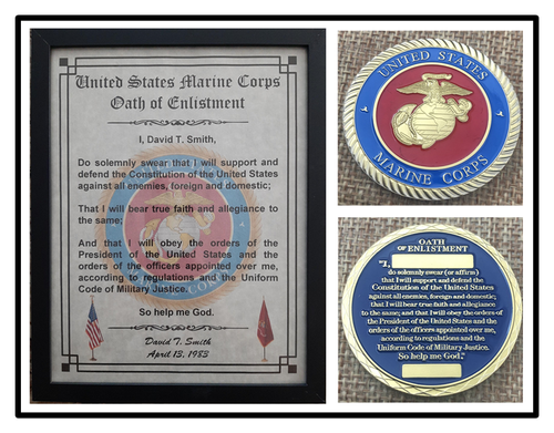 MC-NICE: MARINE CORPS Oath of Enlistment Certificate PERSONALIZED ...