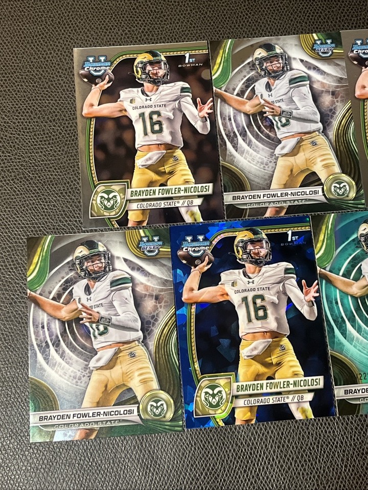 Brayden Fowler-Nicolosi 2024 Bowman Best/Chrome U 7 Card Lot Aqua ...
