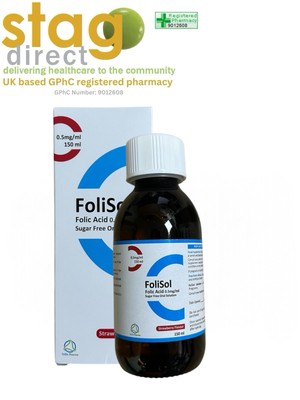 FoliSol Folic Acid 2.5mg/5ml Sugar Free Oral Solution - 150ml | eBay UK