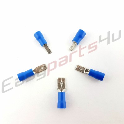 Blue Insulated Male Spade Terminals Crimps Electrical Wire Connectors ...